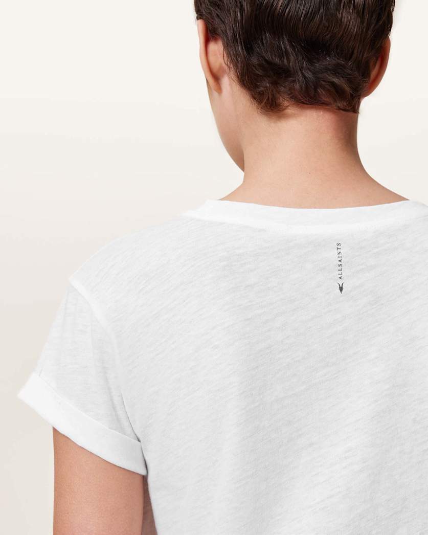 Anna Crew Neck Short Sleeve T-Shirt Chalk White | ALLSAINTS